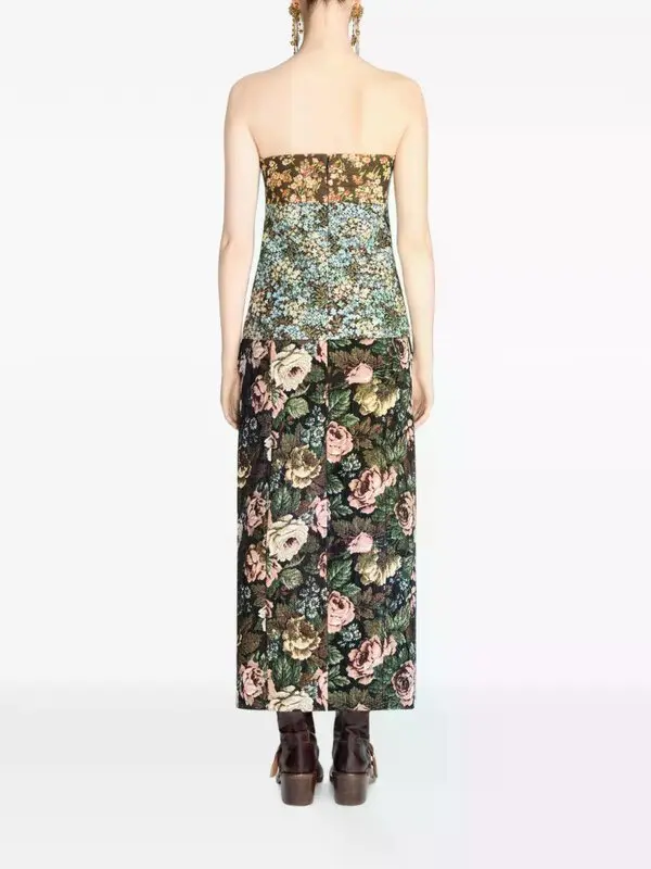 Dries Van Noten Ankle-length Floral Gobelin Skirt