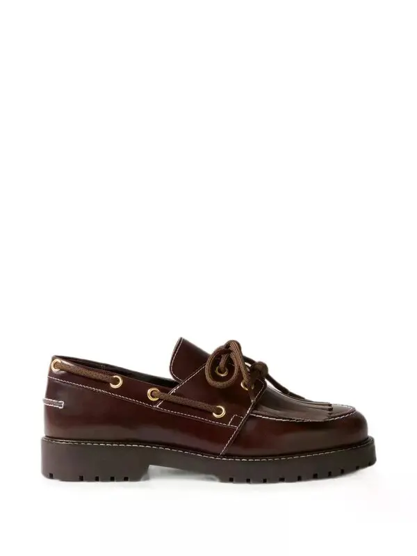 Claudie Pierlot Leather Boat Shoes