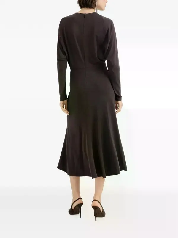 Brunello Cucinelli Techno Wool Jersey Dress With Monili