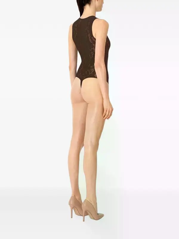Wolford Floral Pattern Bodysuit - Brown