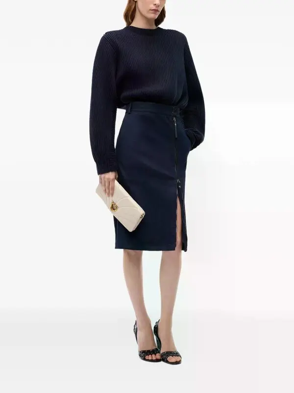 Pinko Zipped Midi Skirt - Blue