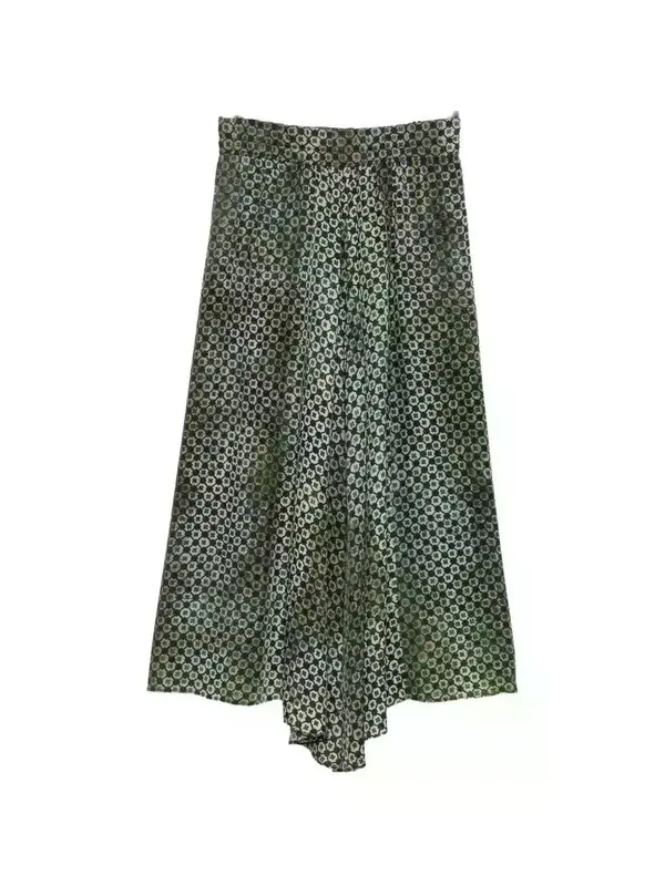 ZIGGY CHEN Geometric-print Wide-leg Trousers