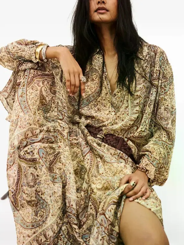 Ba&sh Cali Paisley-print Tiered Maxi Skirt