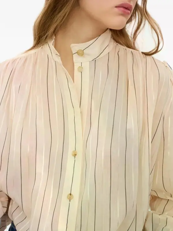 Chloé Gathered Blouse In Cotton & Silk Poplin