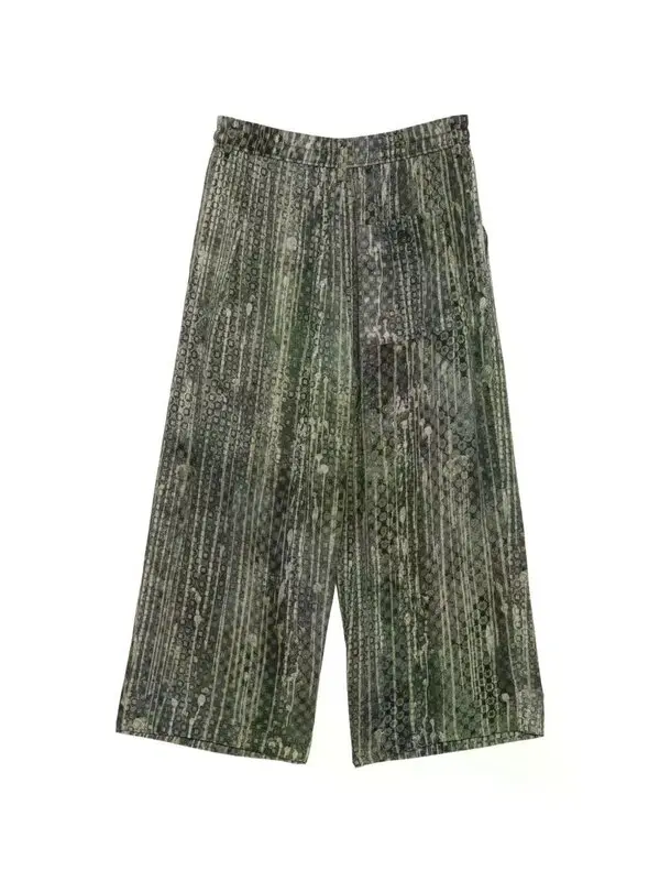 ZIGGY CHEN Patterned Drawstring Trousers - Green
