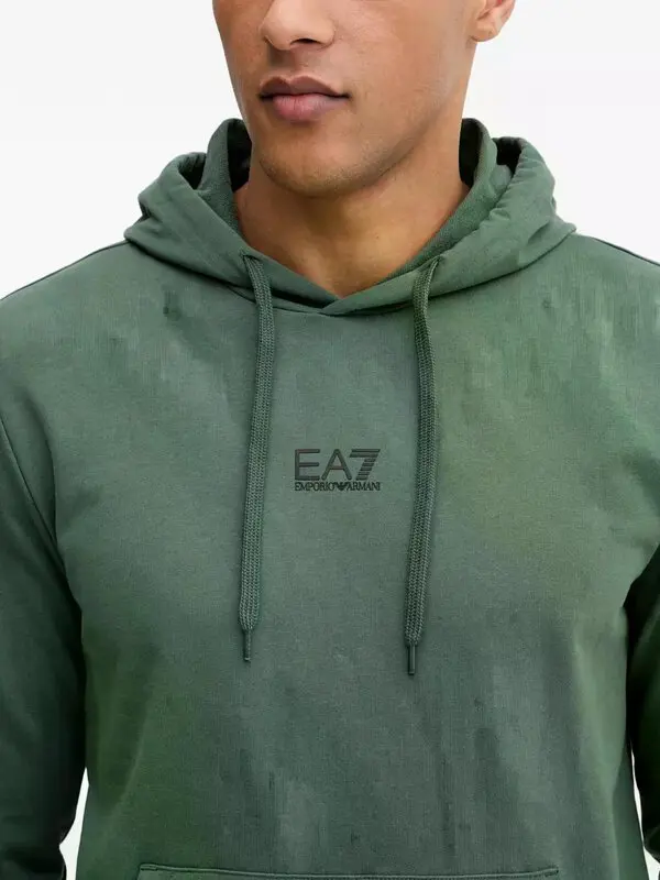 EA7 Logo-detail Drawstring Hoodie