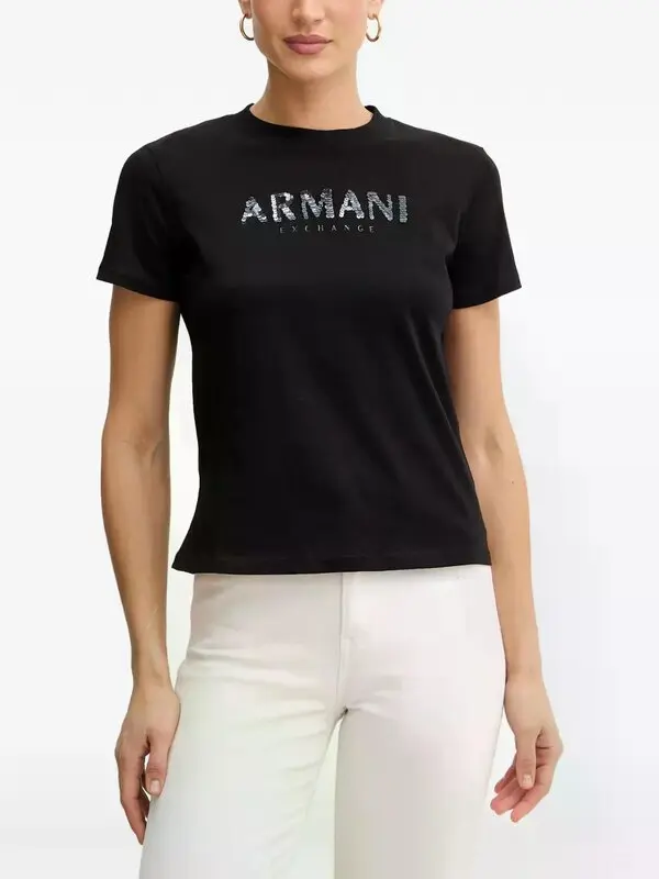Armani Exchange Sequin-logo T-shirt