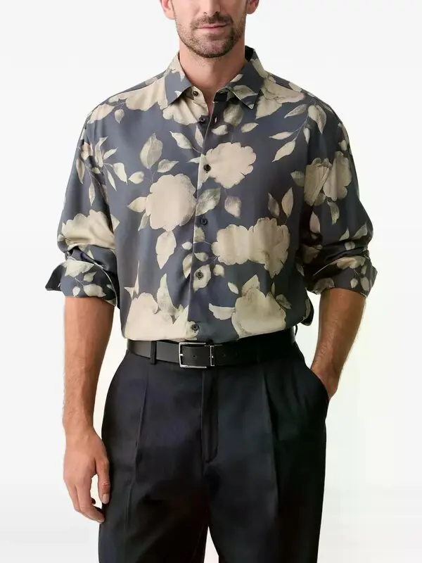 JOOP! Floral-print Long-sleeve Shirt
