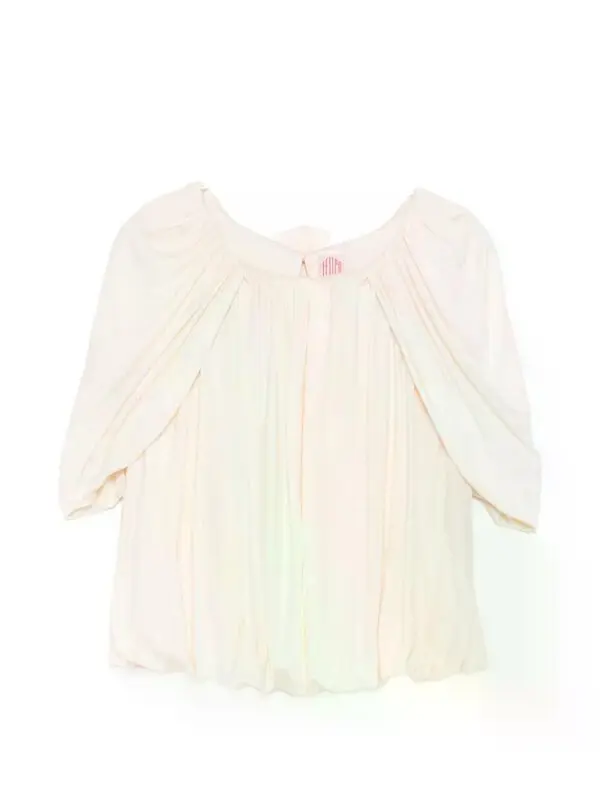 FETICO Gathered Short-sleeve Blouse