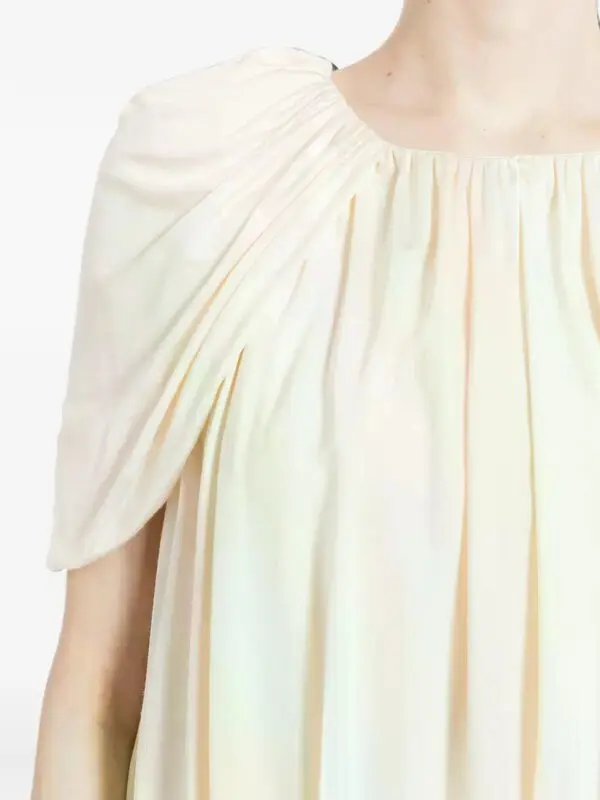 FETICO Gathered Short-sleeve Blouse
