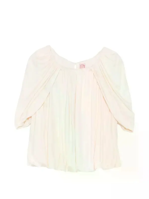 FETICO Gathered Short-sleeve Blouse