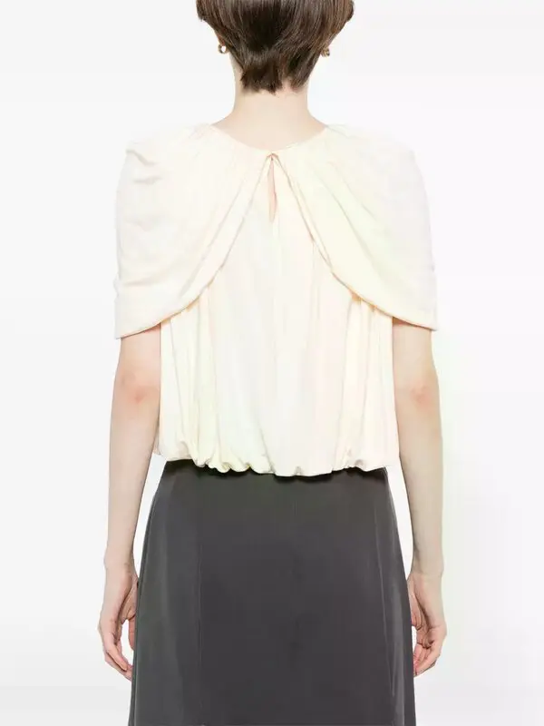 FETICO Gathered Short-sleeve Blouse