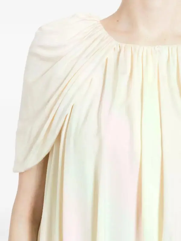 FETICO Gathered Short-sleeve Blouse