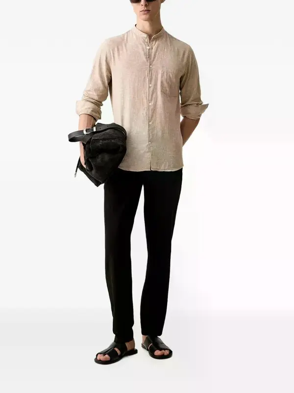 LINDBERGH Mandarin-collar Chest-pocket Shirt