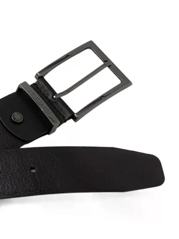 TRUSSARDI Logo-engraved Leather Buckle Belt
