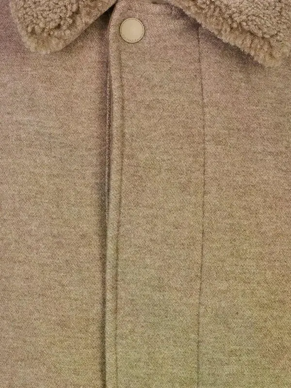 Canali Shearling Collar Jacket - Brown