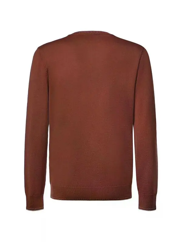 Eleventy Contrast-trim Crew-neck Sweater