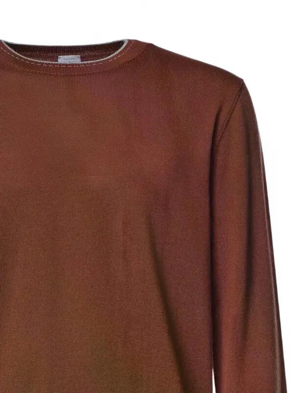 Eleventy Contrast-trim Crew-neck Sweater