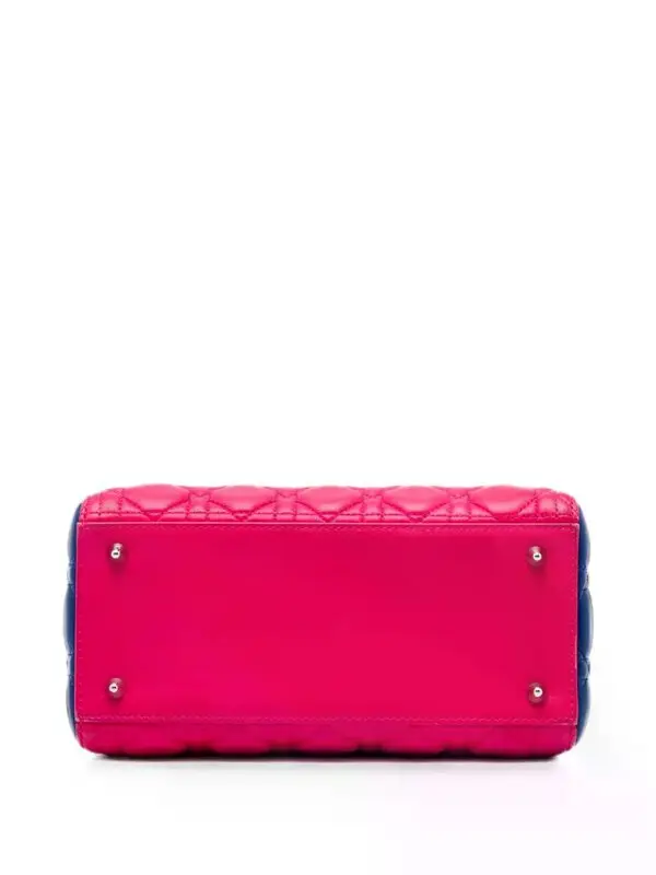 Dior Medium Tricolor Lambskin Cannage Lady Satchel - Pink
