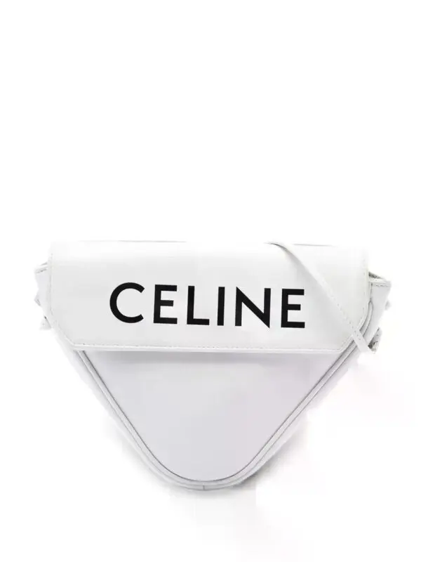 Celine 2020 Smooth Calfskin Logo Triangle Crossbody Bag