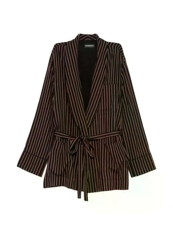 ANN DEMEULEMEESTER Striped Belted Jacket
