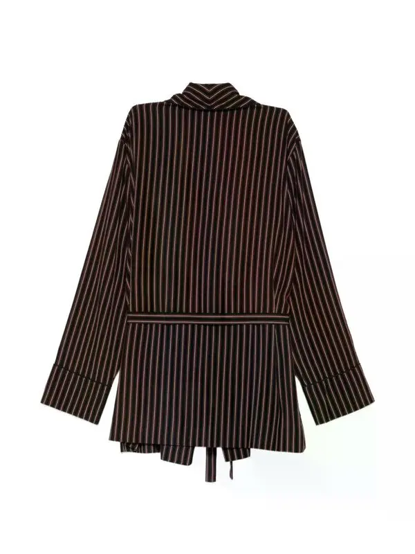 ANN DEMEULEMEESTER Striped Belted Jacket