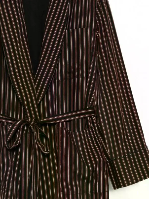 ANN DEMEULEMEESTER Striped Belted Jacket