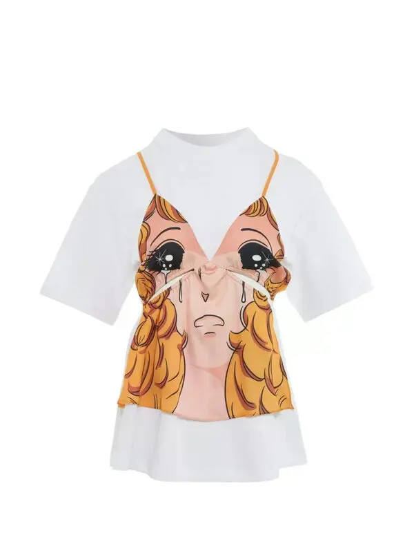 PUSHBUTTON Graphic-print Layered T-shirt