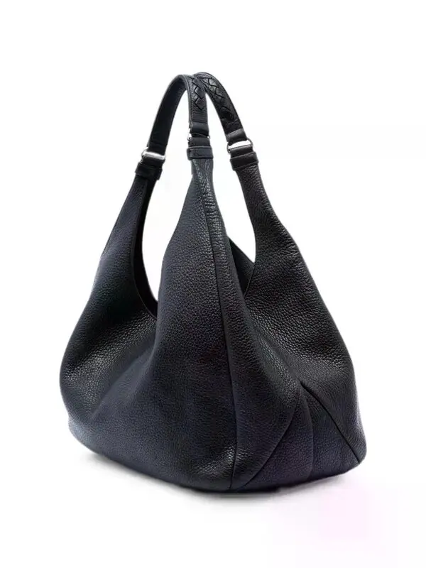 Bottega Veneta 2005 Large Leather Campana Hobo Bag - Black