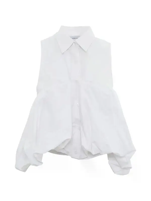 PUSHBUTTON Sleeveless Gathered Blouse