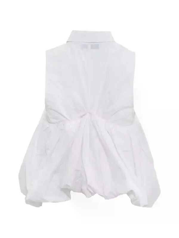 PUSHBUTTON Sleeveless Gathered Blouse