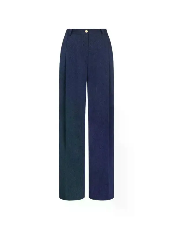 Oscar De La Renta Wool Wide-leg Palazzo Pants - Blue