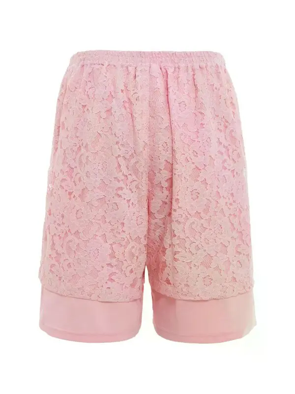 PUSHBUTTON Floral Lace Layered Shorts - Pink