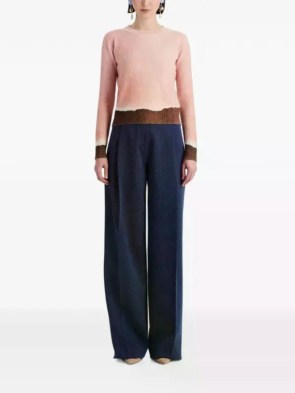 Oscar De La Renta Crewneck Ombré-effect Wool Sweater