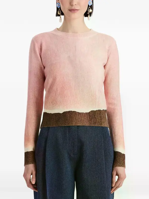 Oscar De La Renta Crewneck Ombré-effect Wool Sweater