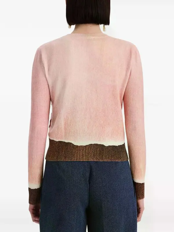 Oscar De La Renta Crewneck Ombré-effect Wool Sweater