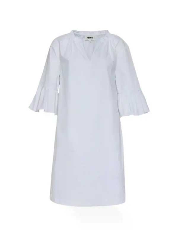 CLUB21 Ruffled-sleeve V-neck Mini Dress