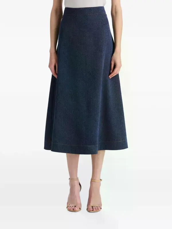 Oscar De La Renta Logo-patch A-line Midi Skirt