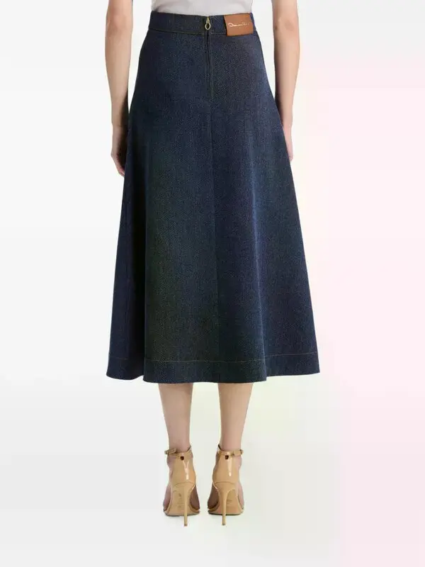 Oscar De La Renta Logo-patch A-line Midi Skirt