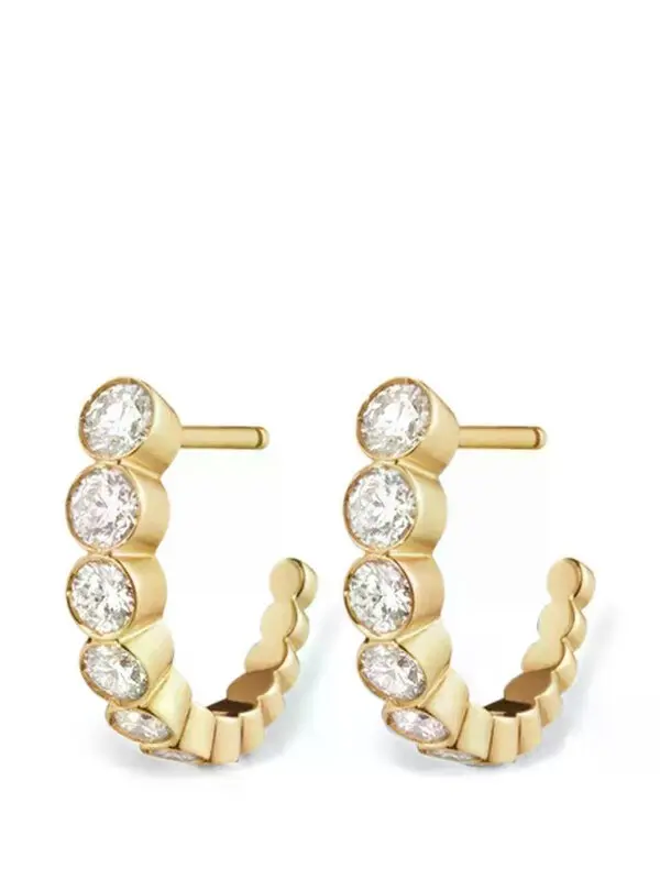 Sophie Bille Brahe Boucle Diamond Hoop Earrings - Gold