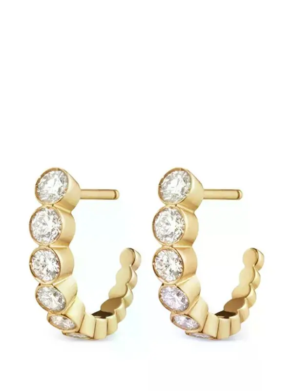 Sophie Bille Brahe Boucle Diamond Hoop Earrings - Gold