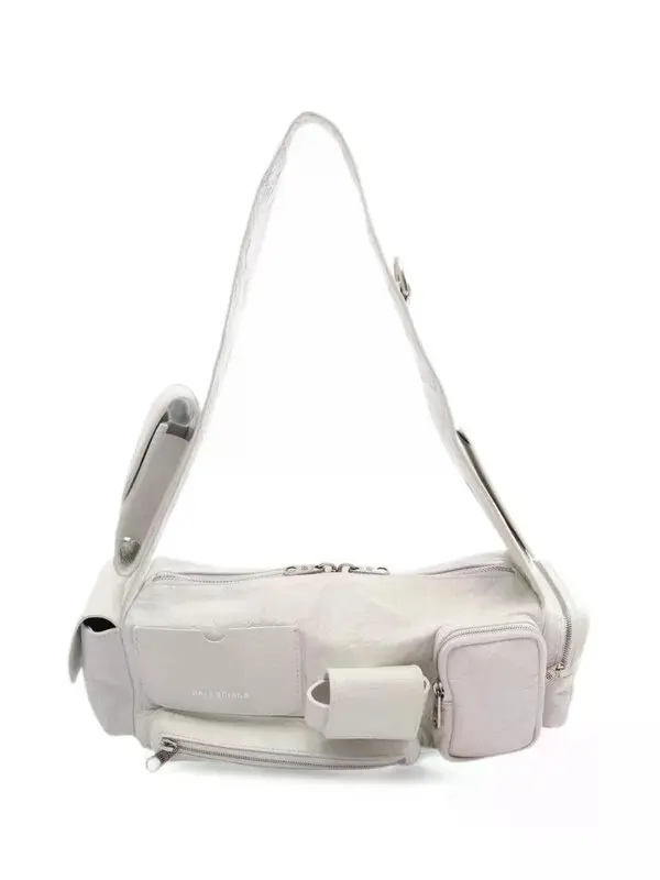 Balenciaga 2018-2026 Small Lambskin Superbusy Sling Bag Satchel - White