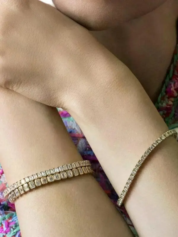 WITH LOVE 14k Yellow Diamond Tennis Bracelet
