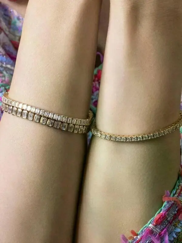 WITH LOVE 14k Yellow Diamond Tennis Bracelet