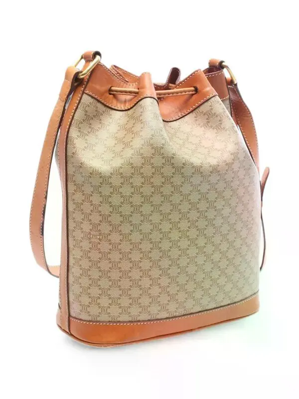 Celine 1990 Macadam Coated Canvas Drawstring Bucket Bag