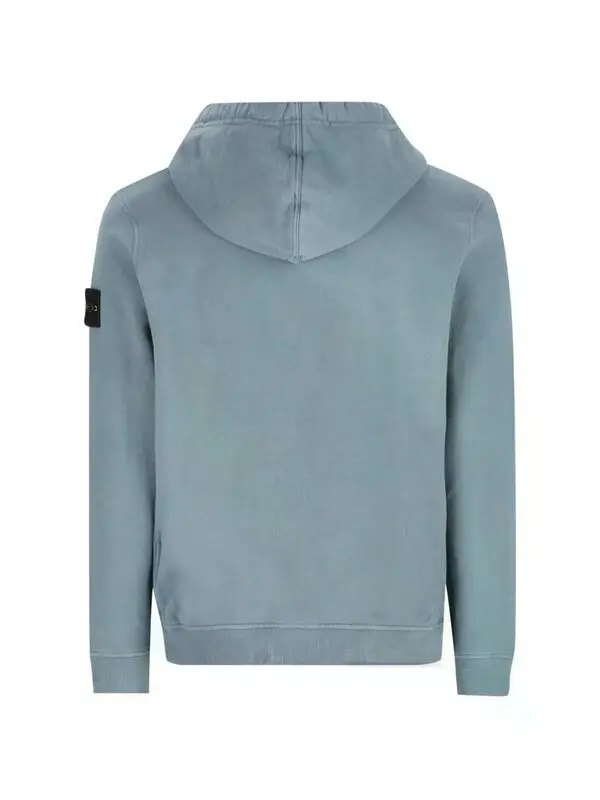 Stone Island 6100067 Brushed Organic Cotton Fleece Sweatshirt - Blue
