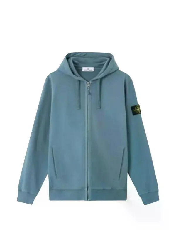 Stone Island 6100067 Brushed Organic Cotton Fleece Sweatshirt - Blue