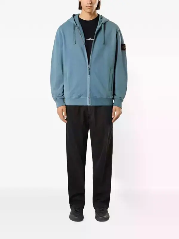 Stone Island 6100067 Brushed Organic Cotton Fleece Sweatshirt - Blue