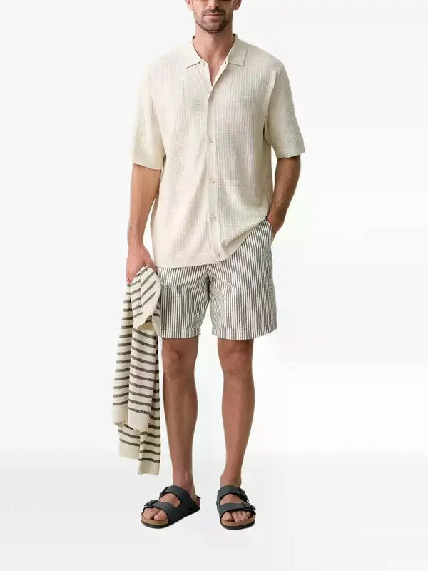 LINDBERGH Textured Short-sleeve Shirt - Neutrals