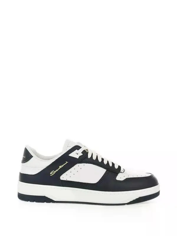 Santoni Air Perforated Panelled Sneakers - White